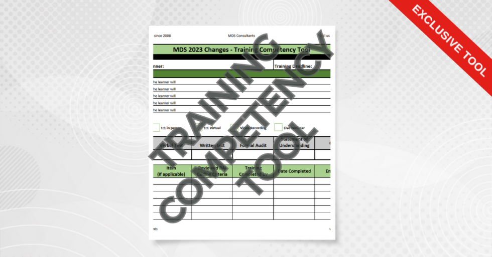 Training Competency Tool | My MDS Expert