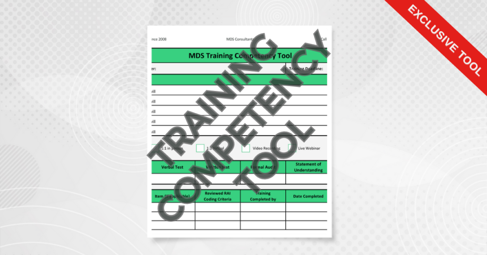 Training Competency Tool | My MDS Expert
